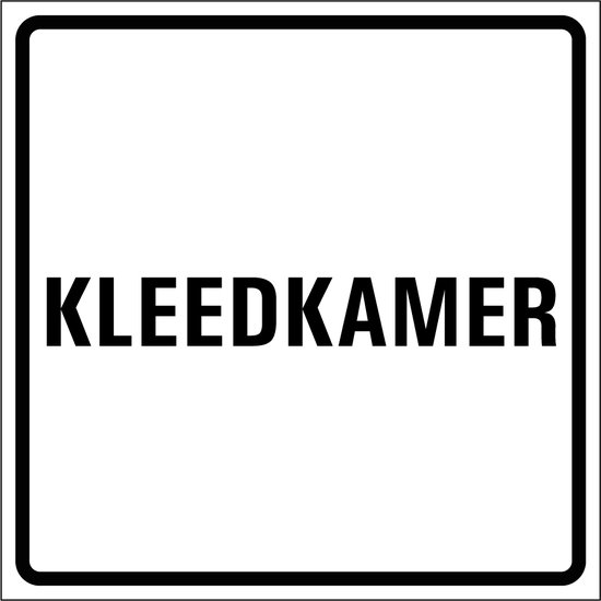 Kleedkamer sticker met tekst, wit zwart 150 x 150 mm | bol