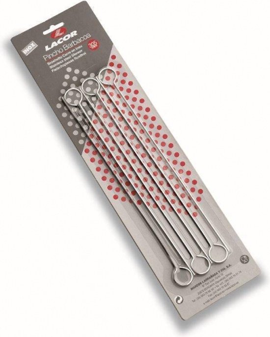 Lacor Brochette Stick - 6 Stuks - Inox - 305mm | bol