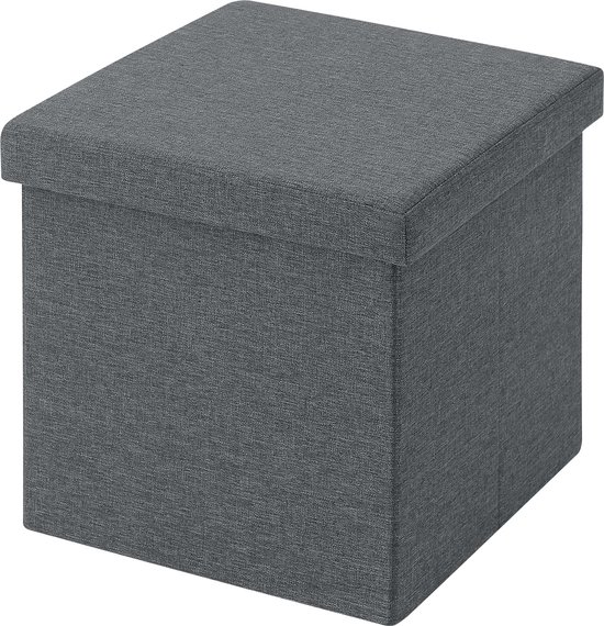 Kamyra® Linnen Opbergpoef Met Deksel - Vierkant - Linnen, Hocker, Poef ...