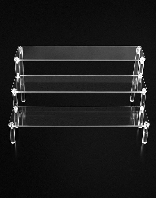QWORK 3-laags acryl displaystandaard, transparant acryl display Riser ... QWORK 3-laags acryl displaystandaard, transparant acryl display Riser ...