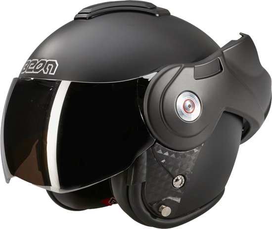 BEON B702 REVERSE Mat zwarte Systeemhelm - Brommerhelm - L | bol.com