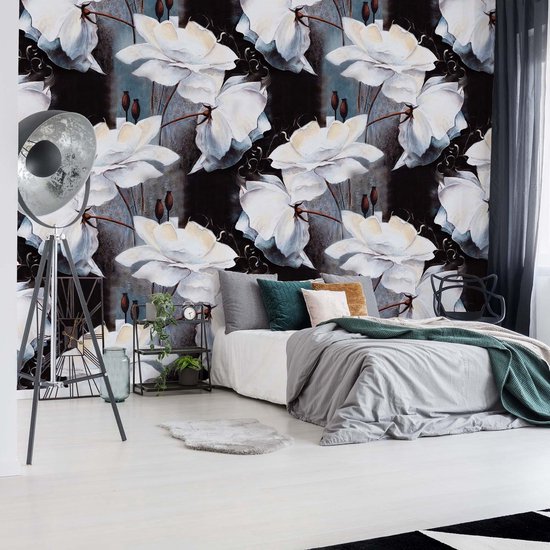 Fotobehang - Vlies Behang - Bloemenpatroon - Bloemen - 416 x 290 cm | bol
