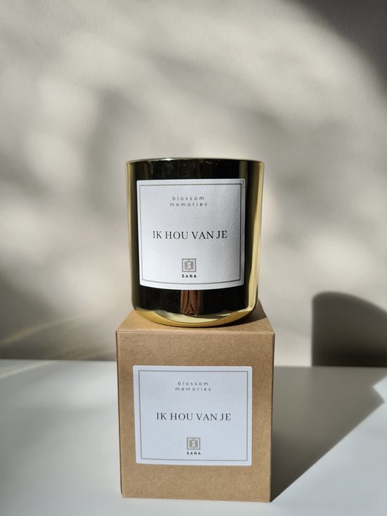 Herdenkingskaars - Geurkaars - Goud - IK HOU VAN JE - 45 Branduren ...
