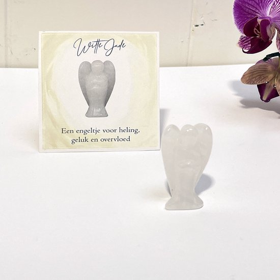 Edelstenen engel - Witte Jade - Edelsteen - Kristal - Geschenk - Stenen ...
