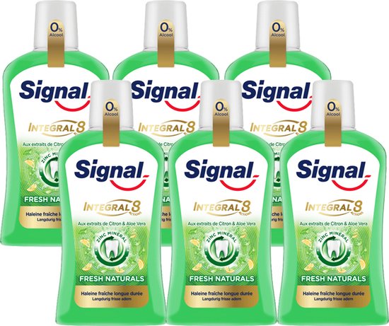 Signal Mondwater Integral 8 Fresh Naturals 6 x 500ml Voordeelverpakking ...