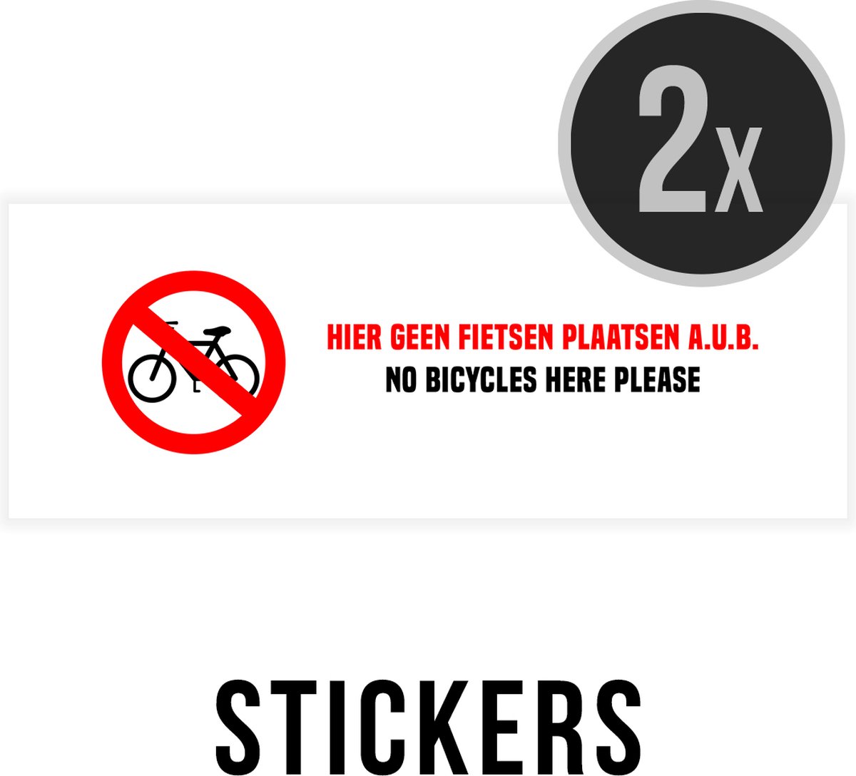 Stickers | Pictogram | "Gelieve hier geen fietsen te plaatsen/ No ...