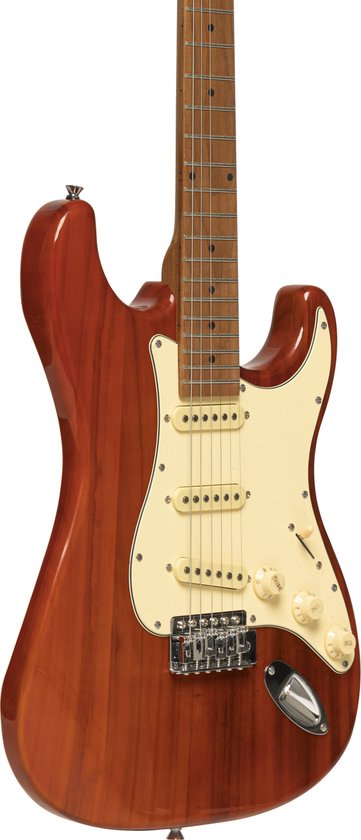 Stagg SES-55 STF RED S Style Electric Guitar Tempered Maple | bol
