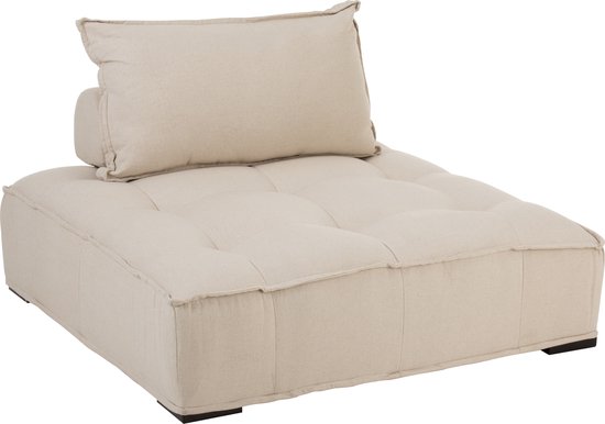 J-Line Zetel 1 Zit Poef Linnen Beige | bol