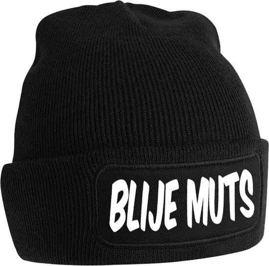 BLIJE MUTS muts - Zwart met geel - Beanie - One Size - Uniseks ...
