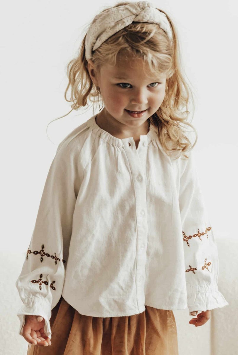 Baje Studio meiden blouse mineral embro off white | bol.com