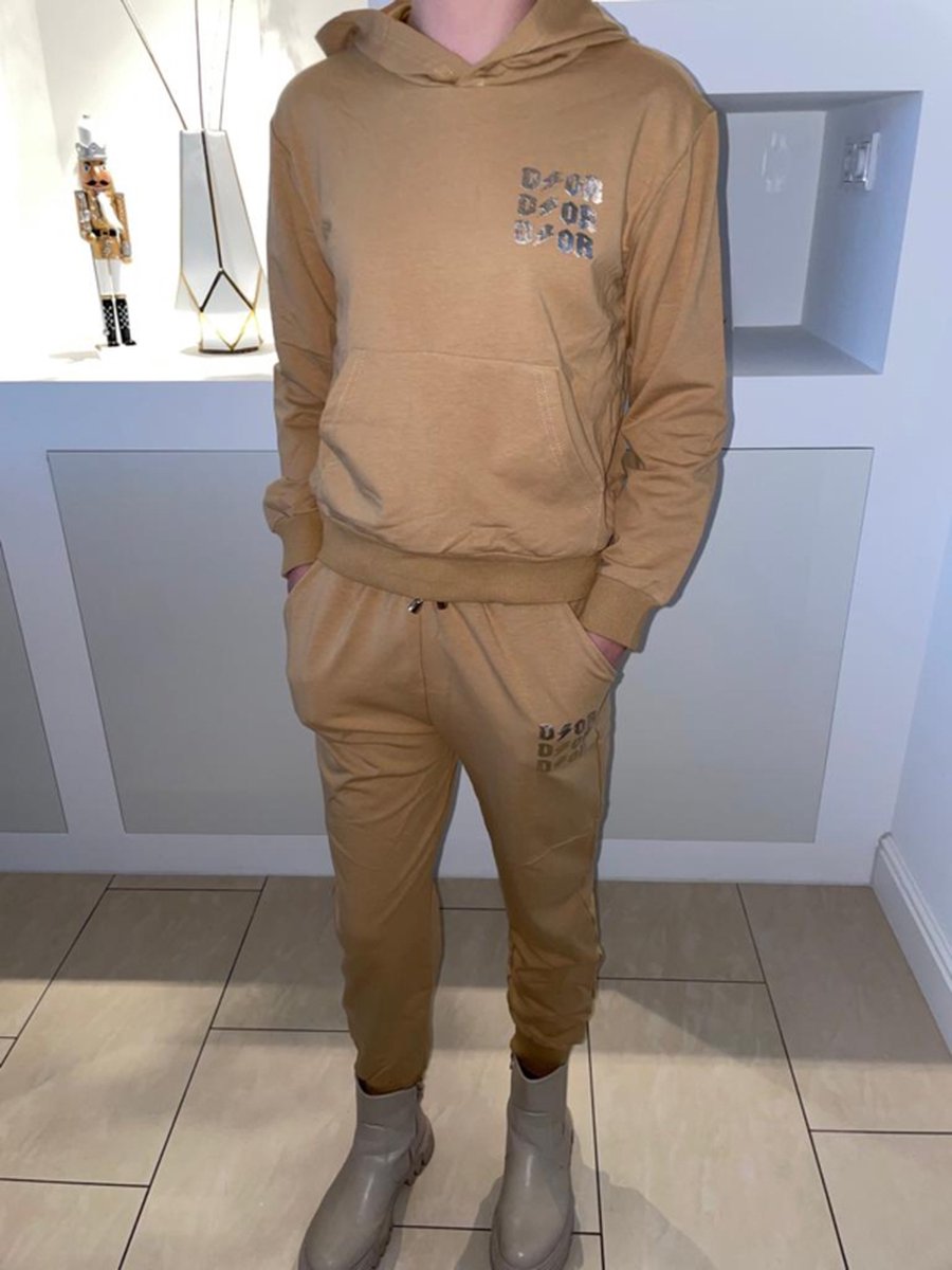 Comfypak-huispak-tiener-meisje-girl-camel-lichtbruin-outfit-Joy (mt 122 ...