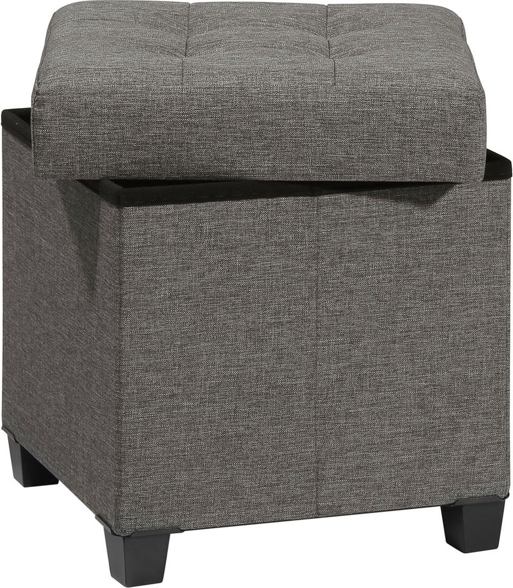 Luxe poef met opbergruimte - Voetenbank - Opbergbox hocker - Zitkist ...