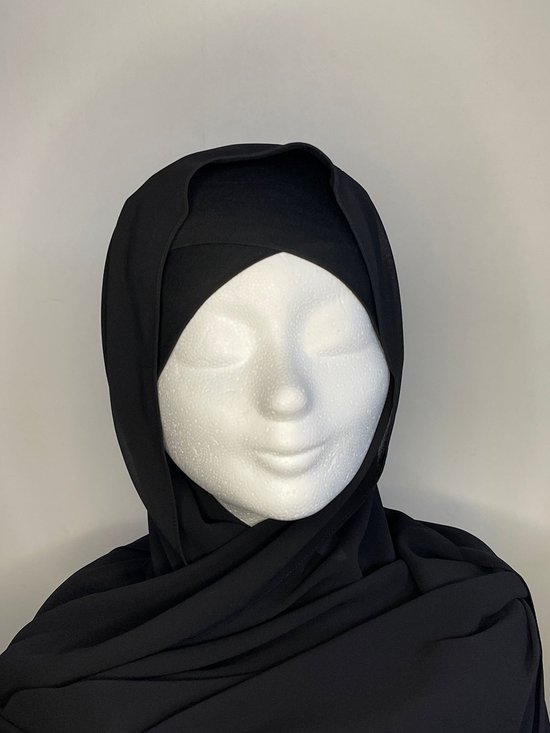 Bijpassende Hoofdoek Set - Zwart - Premium Jersey Kruis Onderkap | bol.com