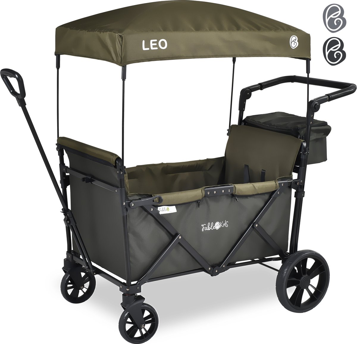 FableKids LEO X2 Lite Opvouwbare handkar met dak Safari Groen | bol.com