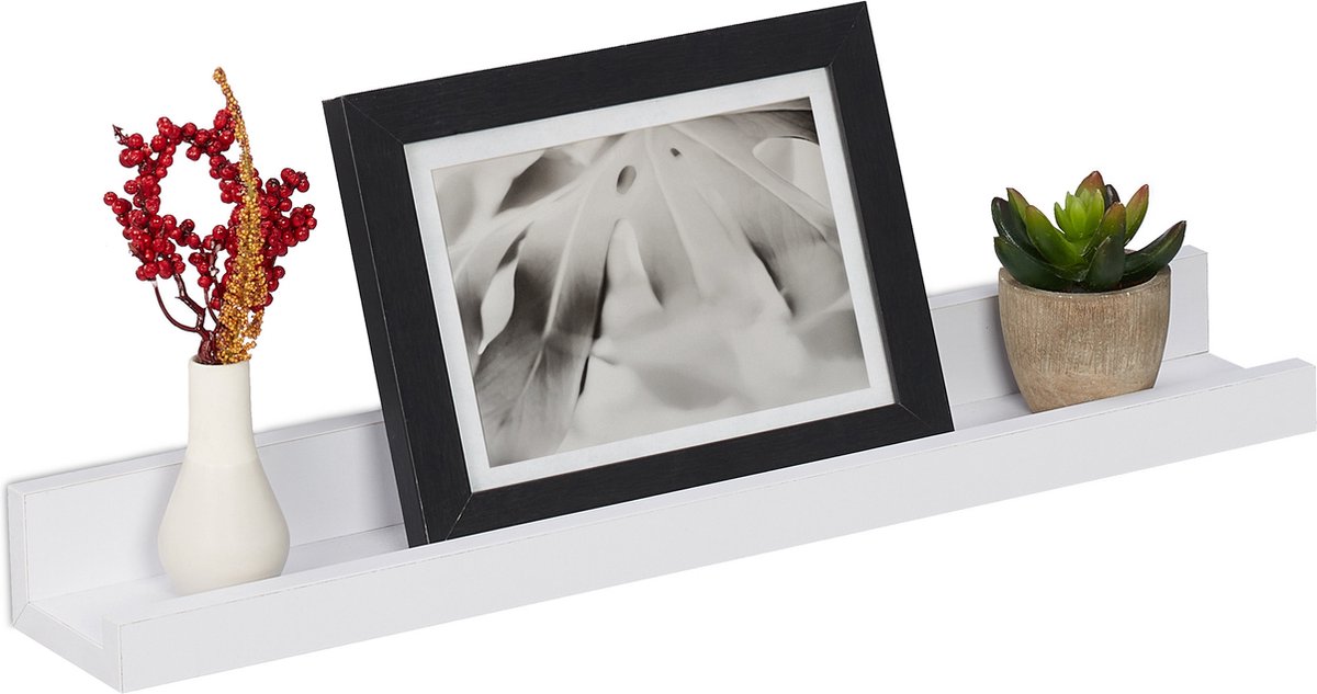 Relaxdays fotoplank wit - smalle wandplank - zwevende plank - kleine ...