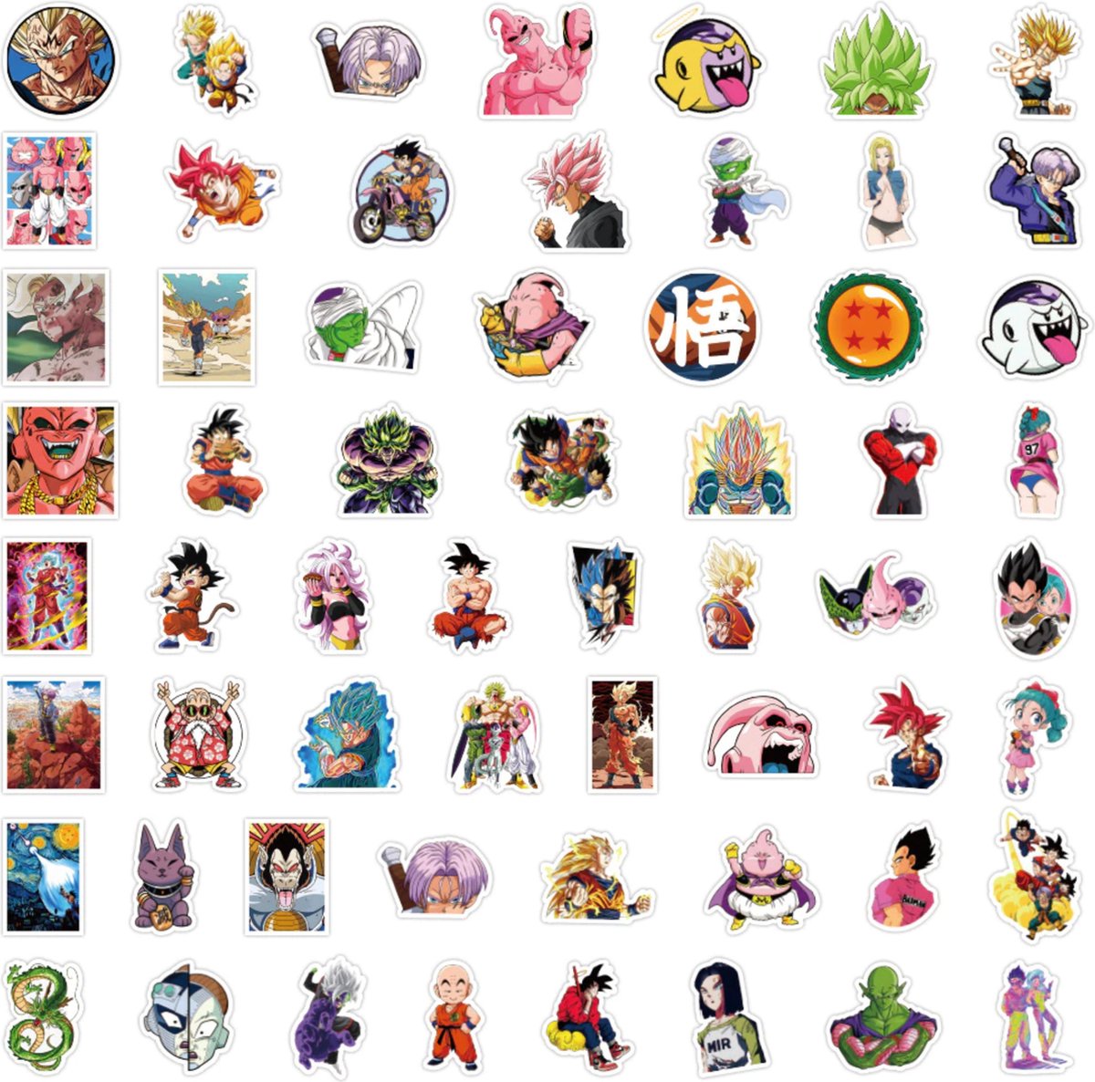 Dragon Ball Z Stickers - 50 Stuks - Anime Stickers - Manga Stickers ...