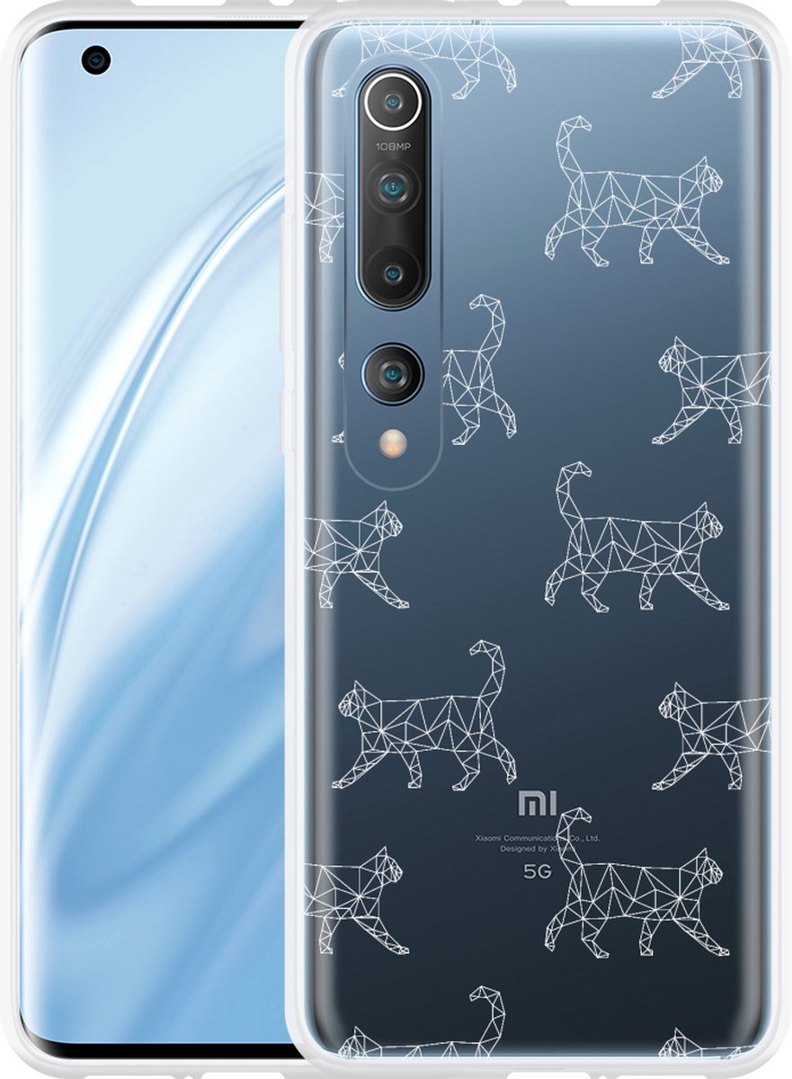Xiaomi Mi 10 Hoesje Geometric Cats - Designed by Cazy | bol.com