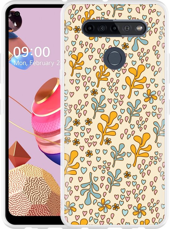 Hoesje geschikt voor LG K51S Doodle Flower Pattern | bol