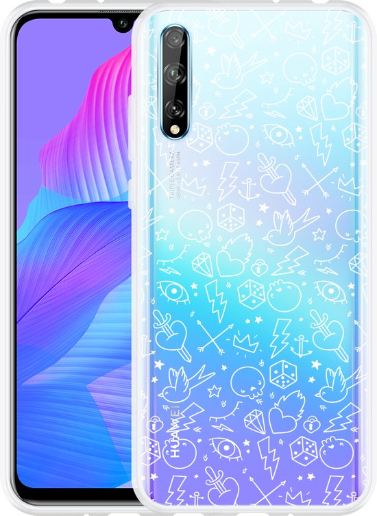 Huawei P Smart S Hoesje Tattoo wit Designed by Cazy | bol