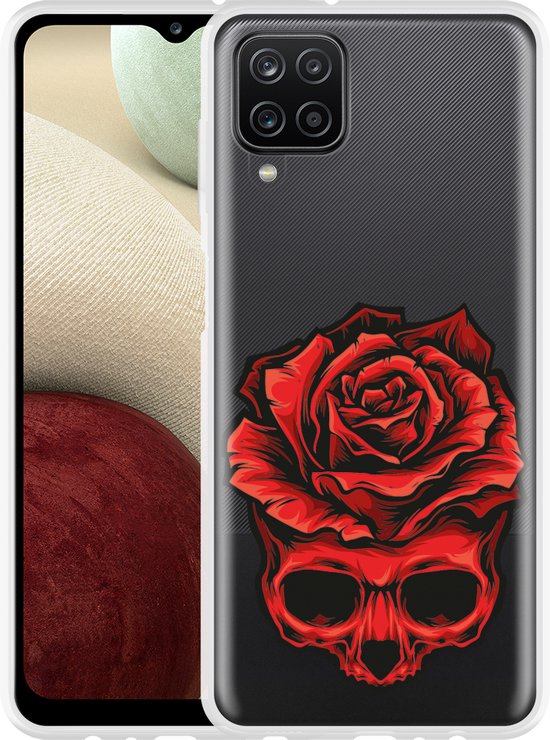Hoesje Geschikt voor Samsung Galaxy A12 Red Skull | bol