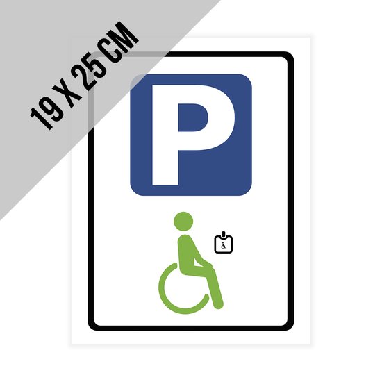 Pictogram/ bord | Parking gehandicapten - Kaart verplicht | 19 x 25 cm ...