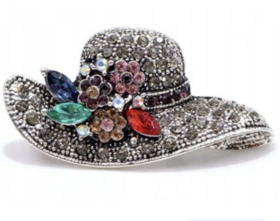 Broche Hoed Strass ( Zilverkleurig ) | bol