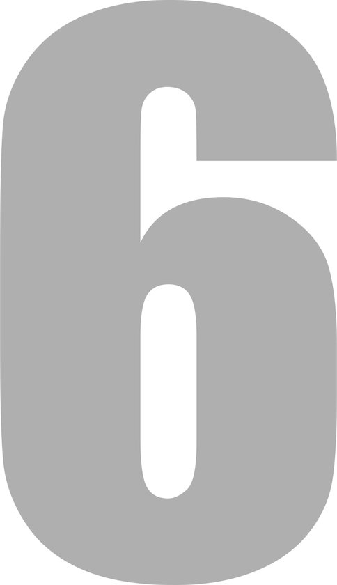 Cijfer 6 - Set van 10 stickers - Lettertype Impact - Hoogte 10 cm ...