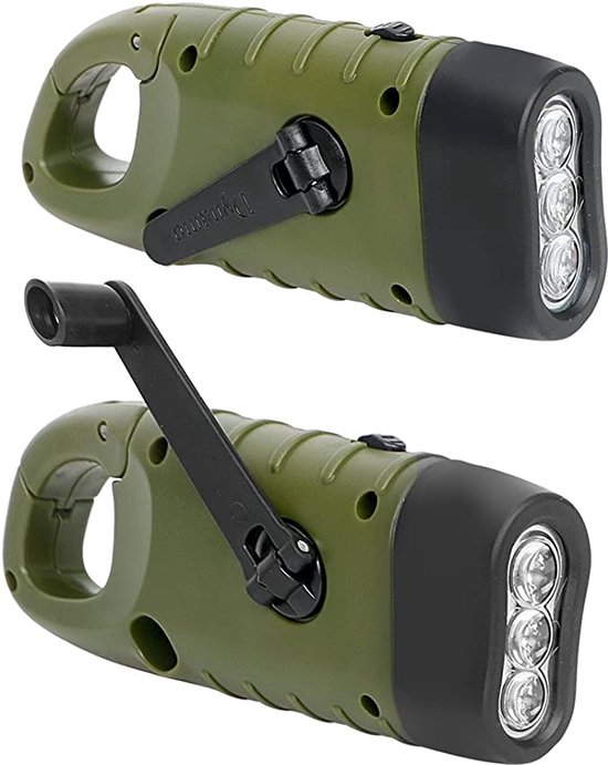Dynamo En Solar LED Zaklamp Met Clip - Oplaadbare Flashlight - Op Zonne ...
