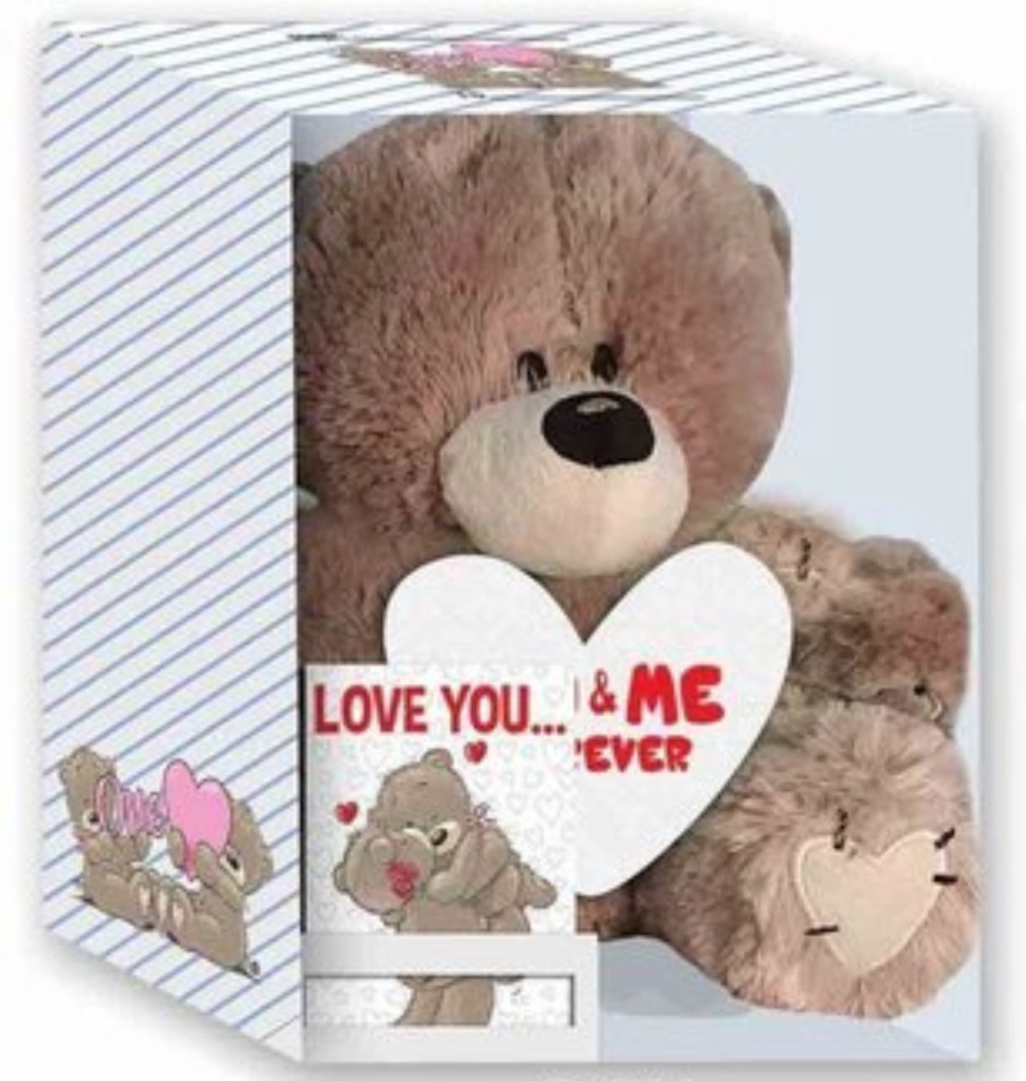 Knuffel - Valentijn pluche - Knuffelbeer met hartje "You&Me" 20 cm in ...