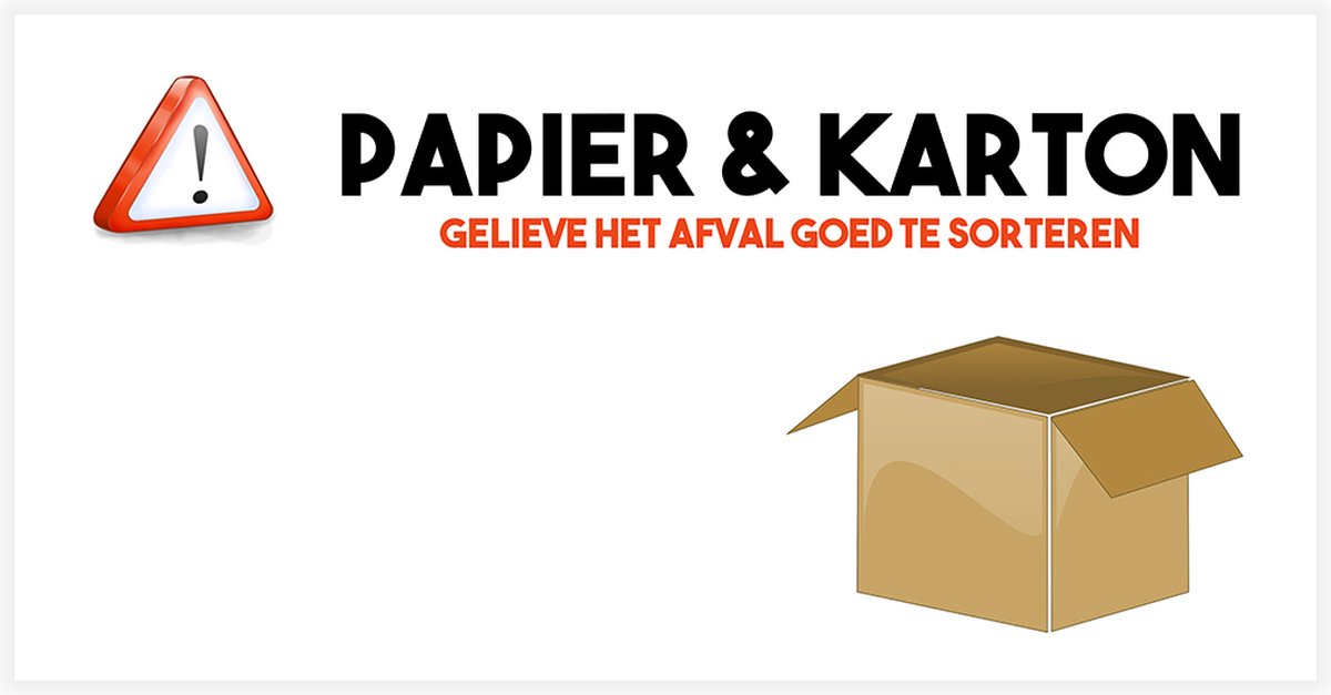 Magneetbord "Papier & karton" | 80 x 40 cm | Afvalcontainer | Afval ...