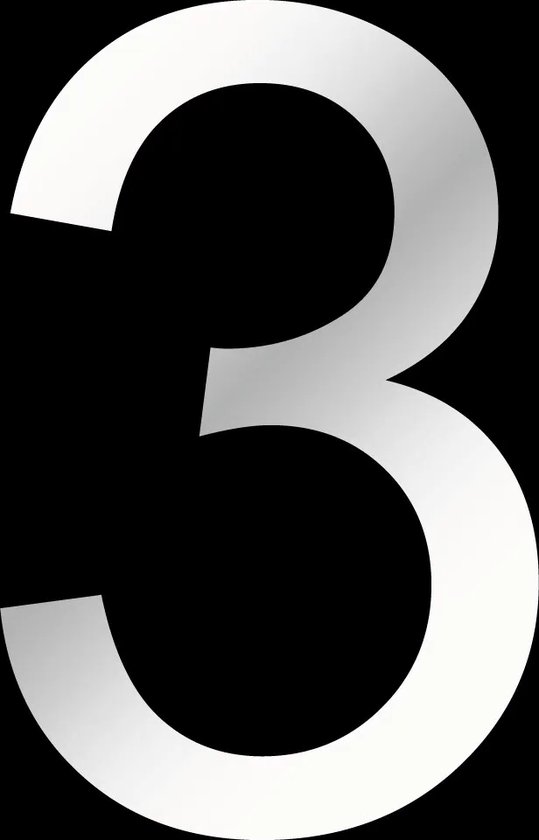 Cijfer 3 - Set van 10 stickers - Lettertype Arial - Hoogte 10 cm ...