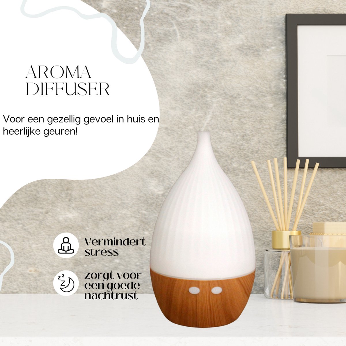 AROMA DIFFUSER - elektrisch - Geur verspreider - USB - Sfeervolle LED verlichting -... | bol.com