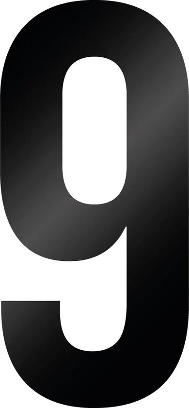 Cijfer 9 - Set van 10 stickers - Lettertype Bebas Neue - Hoogte 10 cm ...
