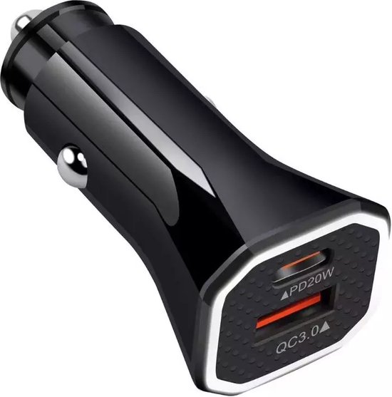 Autolader Usb A And Usb C Auto Oplader Usb Usb C Autolader 2 Poorten