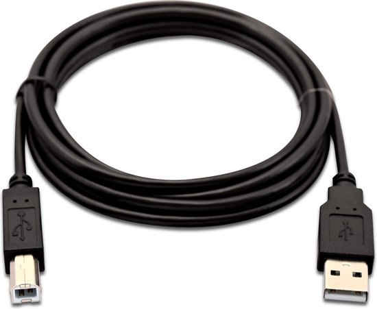 USB A to USB B Cable V7 V7USB2AB-02M-1E Black | bol