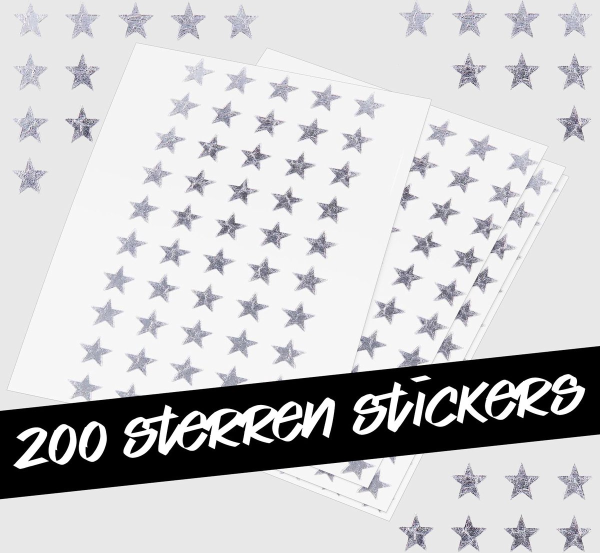 Zilveren Sterren Stickers - 200 Sterrenstickers - 4 Stickervellen ...