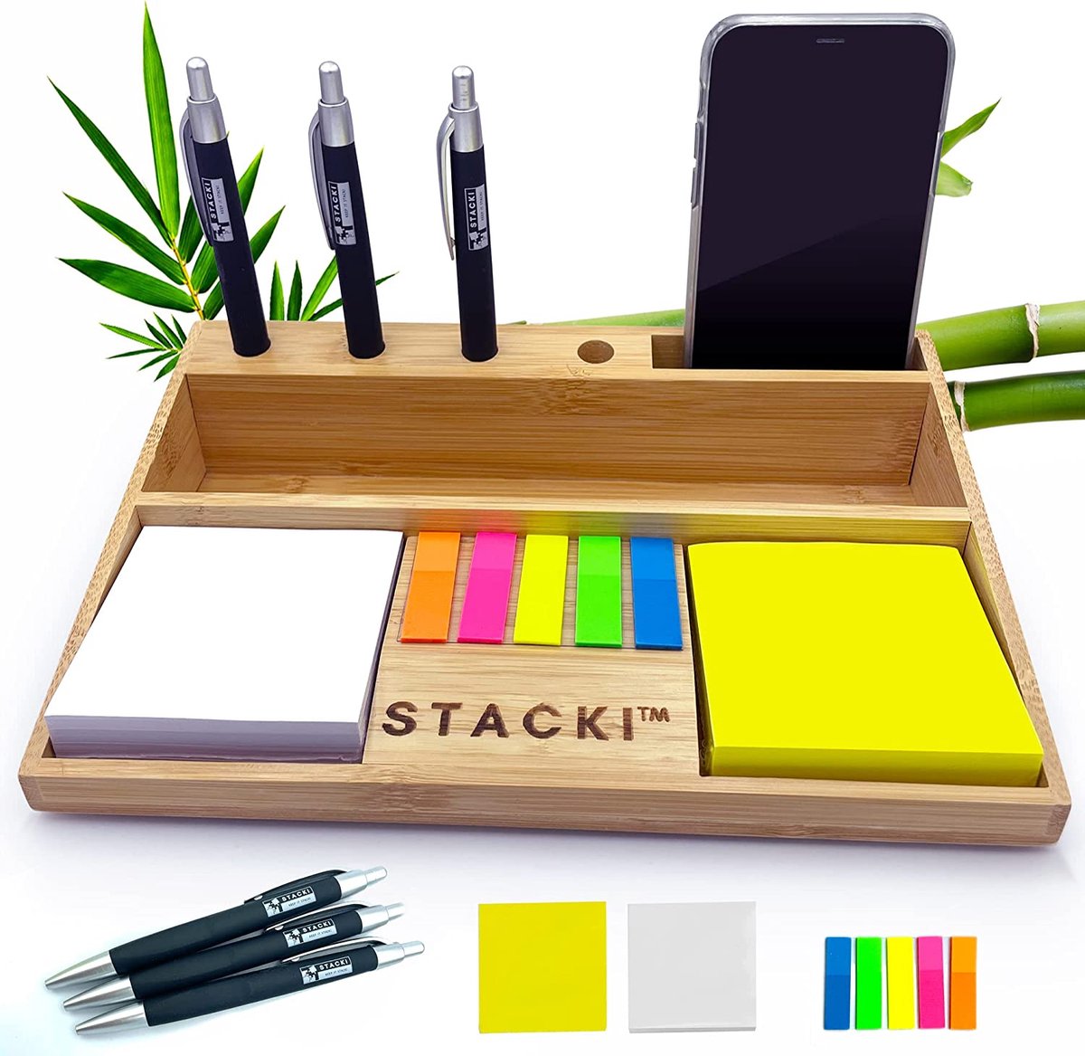 STACKI Bamboe organizer, bureau met accessoires, bureau-organizer ...