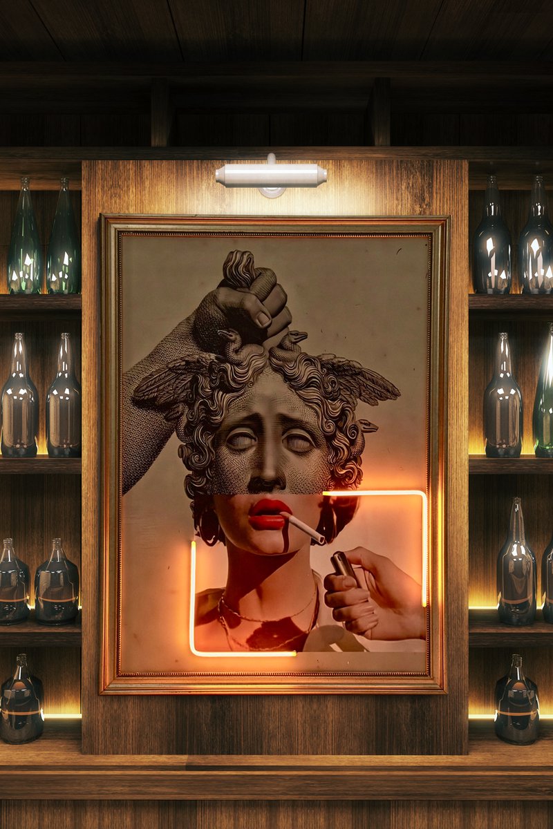Double T Concept® - Muddled Medusa Yellow - Neon Poster - Led Poster ...