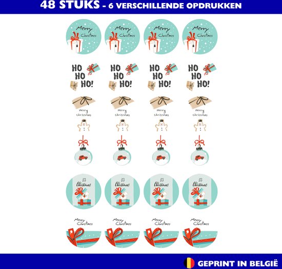 Stickers Kerstmis Nieuwjaar | Christmas New Year | Feeststicker | per ...