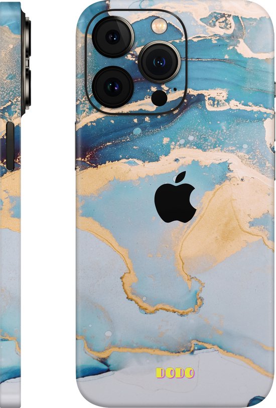DODO Covers - iPhone 12 Pro - Blue Gold Marble - Sticker - Skin | bol.com
