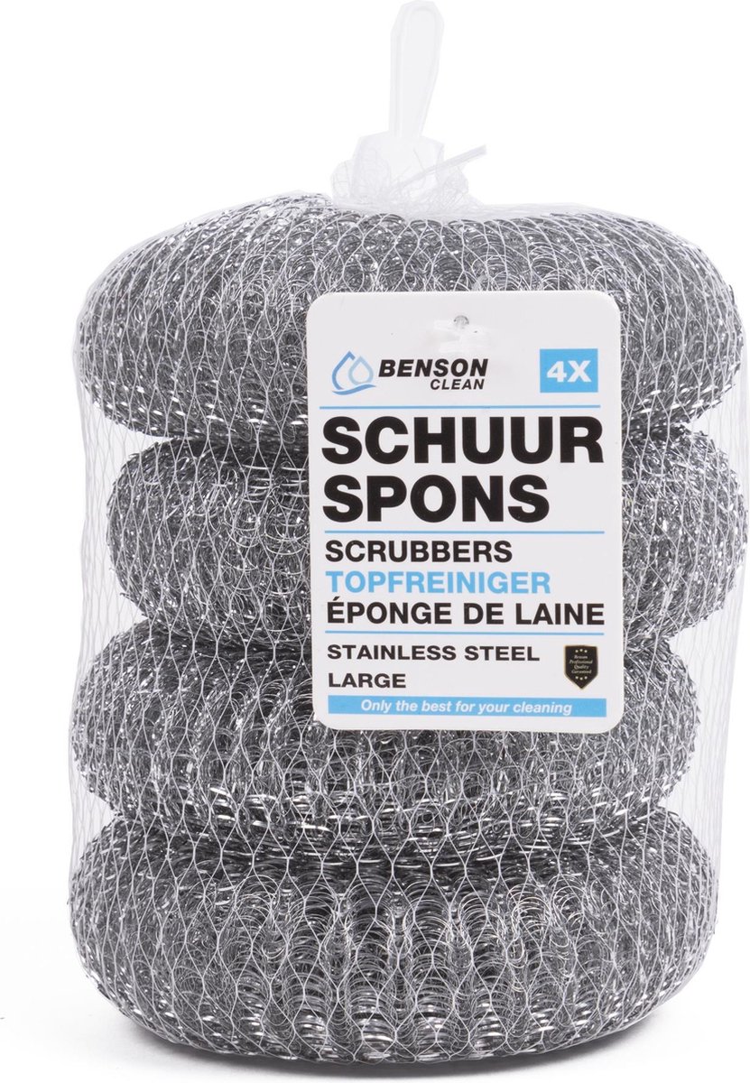 Benson Schuurspons - RVS - Groot - 4 delig | bol.com