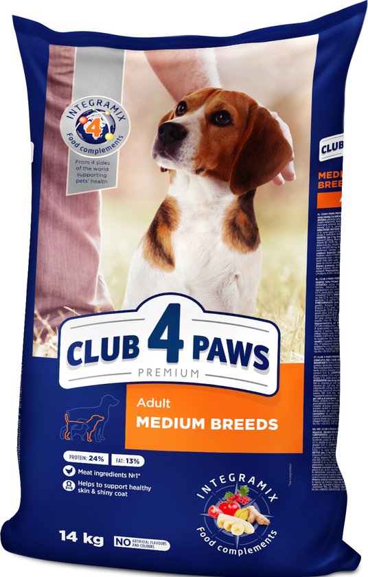 Club 4 Paws Premium met kip - adult dogs medium breeds 14 kg | bol