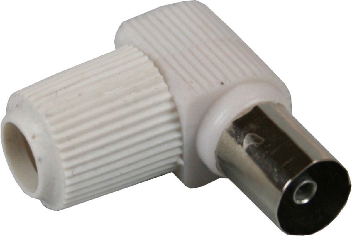 Coax (IEC) female schroef connector, 75dB Haakse uitvoering | bol.com