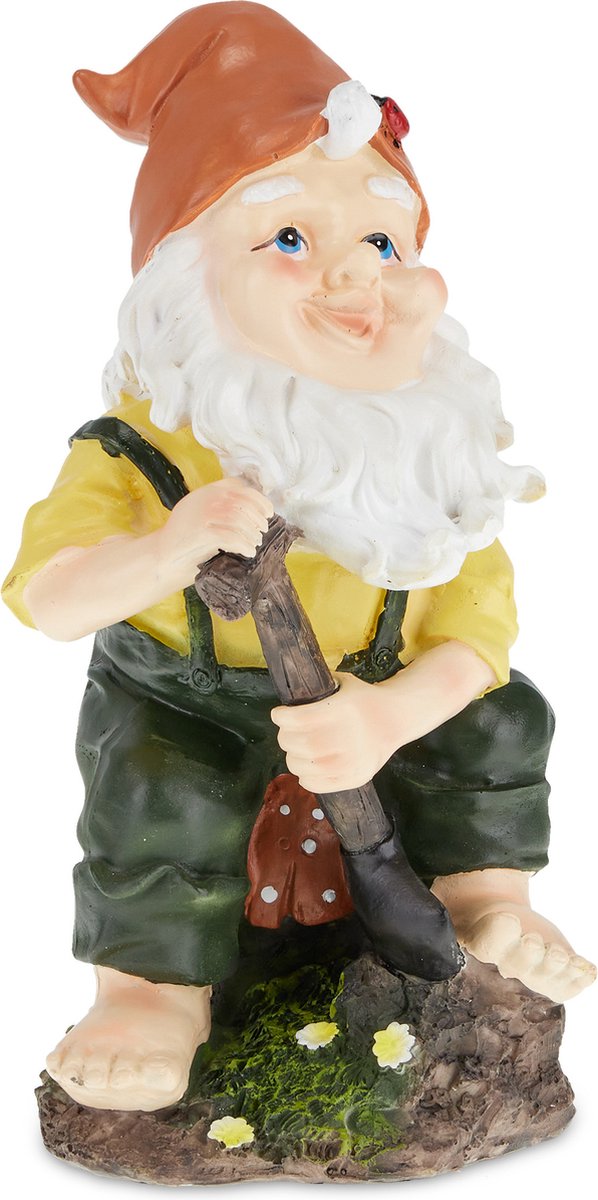 Relaxdays tuinkabouter met schop - klein - tuinbeeld kabouter ...