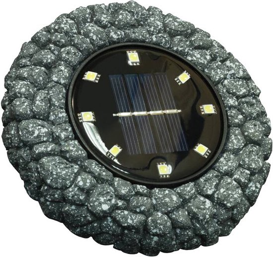 ezsolar LED Solar vloerlamp - stenen ontwerp - grijs - set van 2 | bol.com