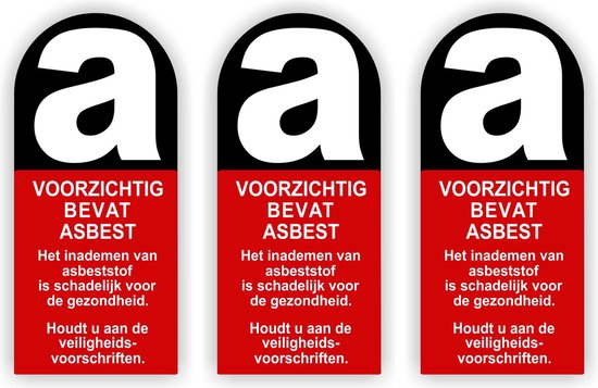 Asbest sticker set 3 stuks | bol