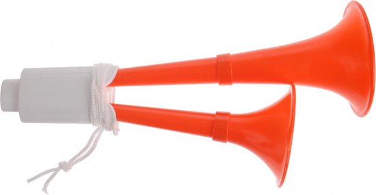 Lifetime Dubbele Toeter met Koord - EK Voetbal - Oranje - 24 x 11 cm. | bol