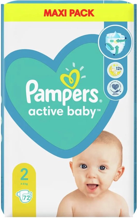 PAMPERS Active Baby Luiers Maat 2 - (4-8kg) -72st | bol