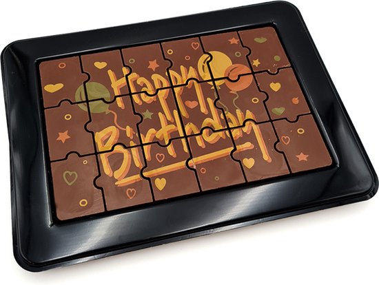 Verjaardag Chocolade Puzzelkaart | 18 stukjes | 150gr | Melk ...