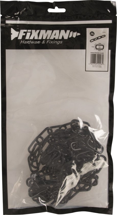 Fixman Geblauwde Ketting - Ø 4 mm x 26 mm x 2.5 meter - Zwart | bol